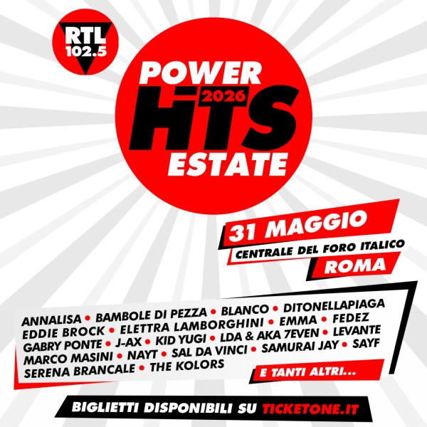 RTL 102.5 Power Hits Estate 2026: Blanco, Emma, Kid Yugi, Marco Masini ...