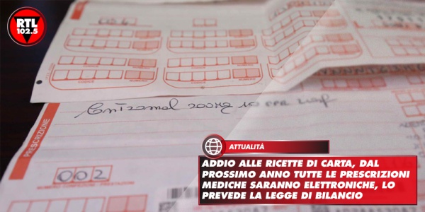 Addio alle ricette di carta, dal prossimo anno tutte le prescrizioni ...