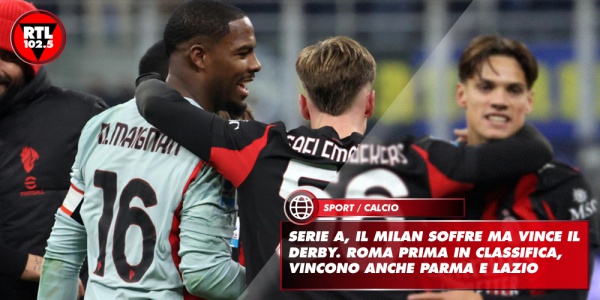 Serie A, il Milan soffre ma vince il derby. Roma prima in classifica ...